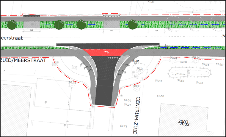 Heraanleg kruispunt De Rooten x Meerstraat op zaterdag 17/06/2023